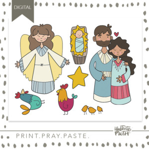 Print & Pray Kids Cutouts | Nativity Set - Illustrated Faith