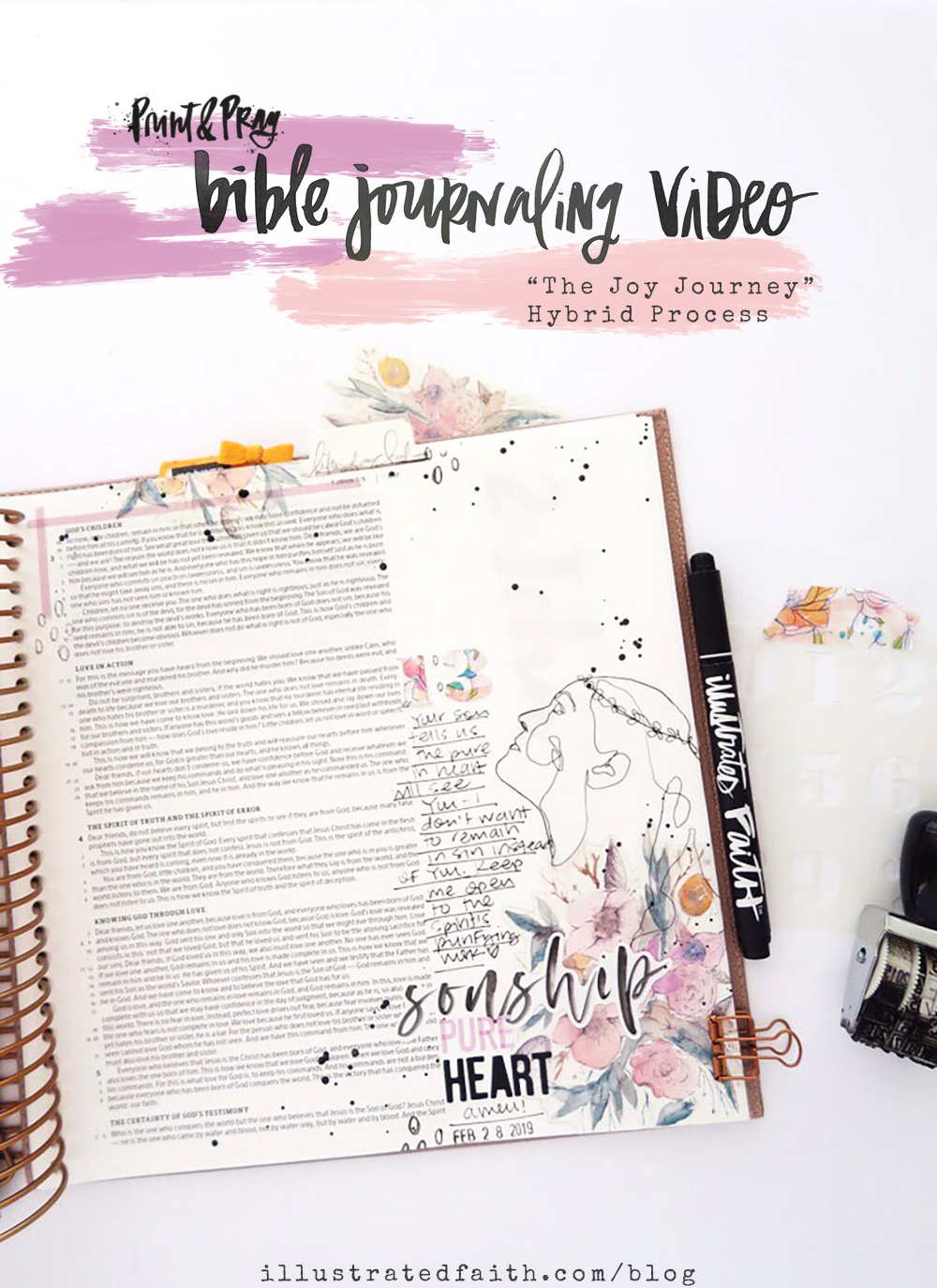 Bible Journaling Process Video | Joy Journey | 1 John 3:1-6 ...