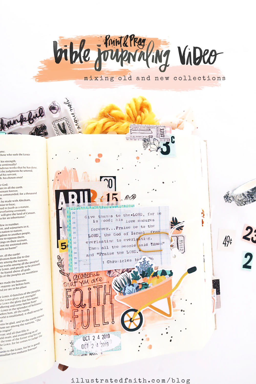 Bible Journaling Process Video | Mixing Old and New Print and Pray ...