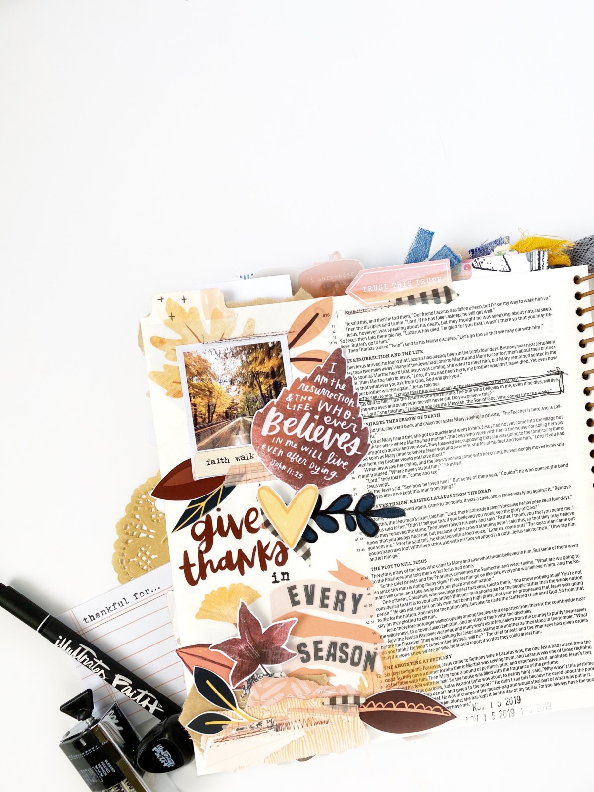 Print and Pray Bible Journaling | Give Thanks in Every Season | John 11 ...